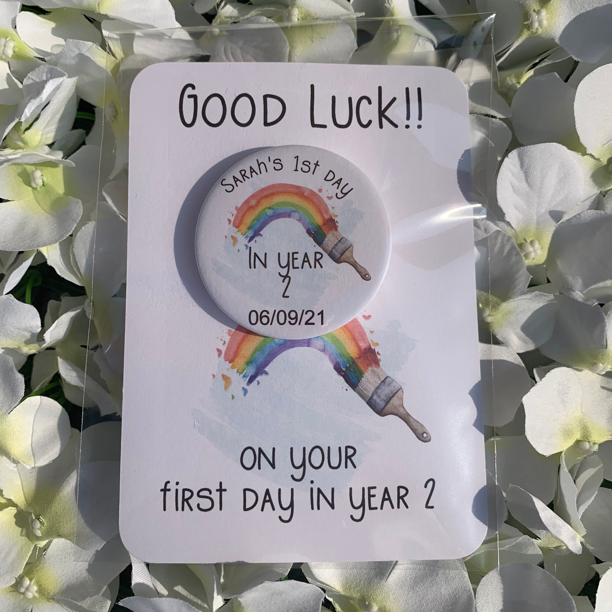 Personalised Good Luck Badge Starting School Back to School | Etsy