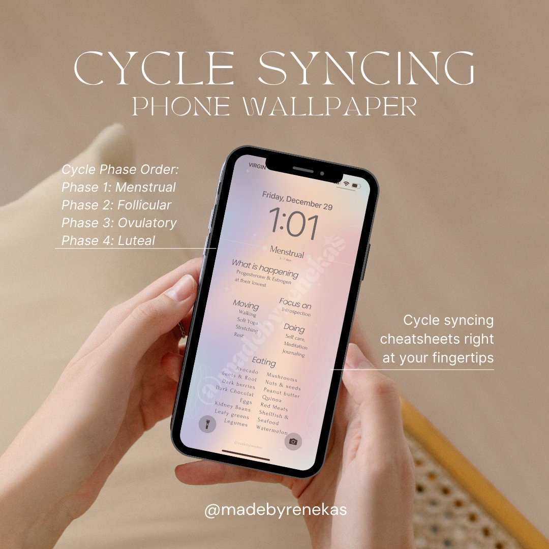 Cycle Syncing Phone Wallpaper Cycle Syncing Cheat Sheets Watercolour - Etsy