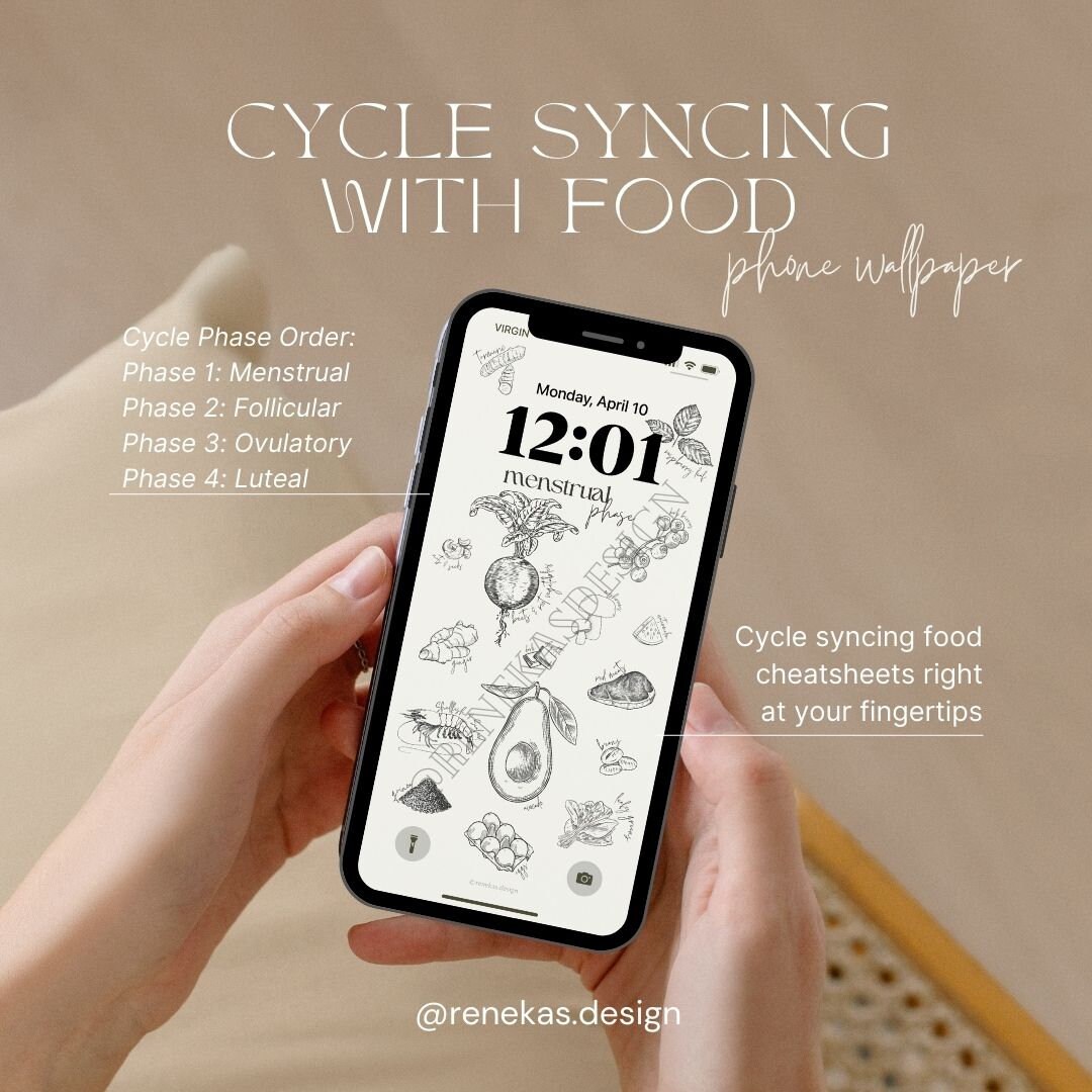 Cycle Syncing With Food Phone Wallpaper Aesthetic Cycle - Etsy