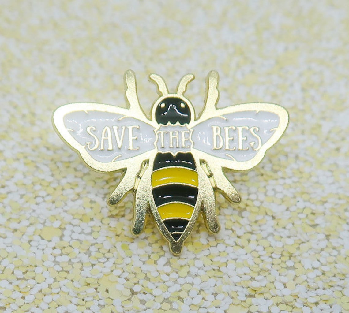 Save The Bee Pins Pins Bee Pins Save Bees Pin Badge Bee | Etsy