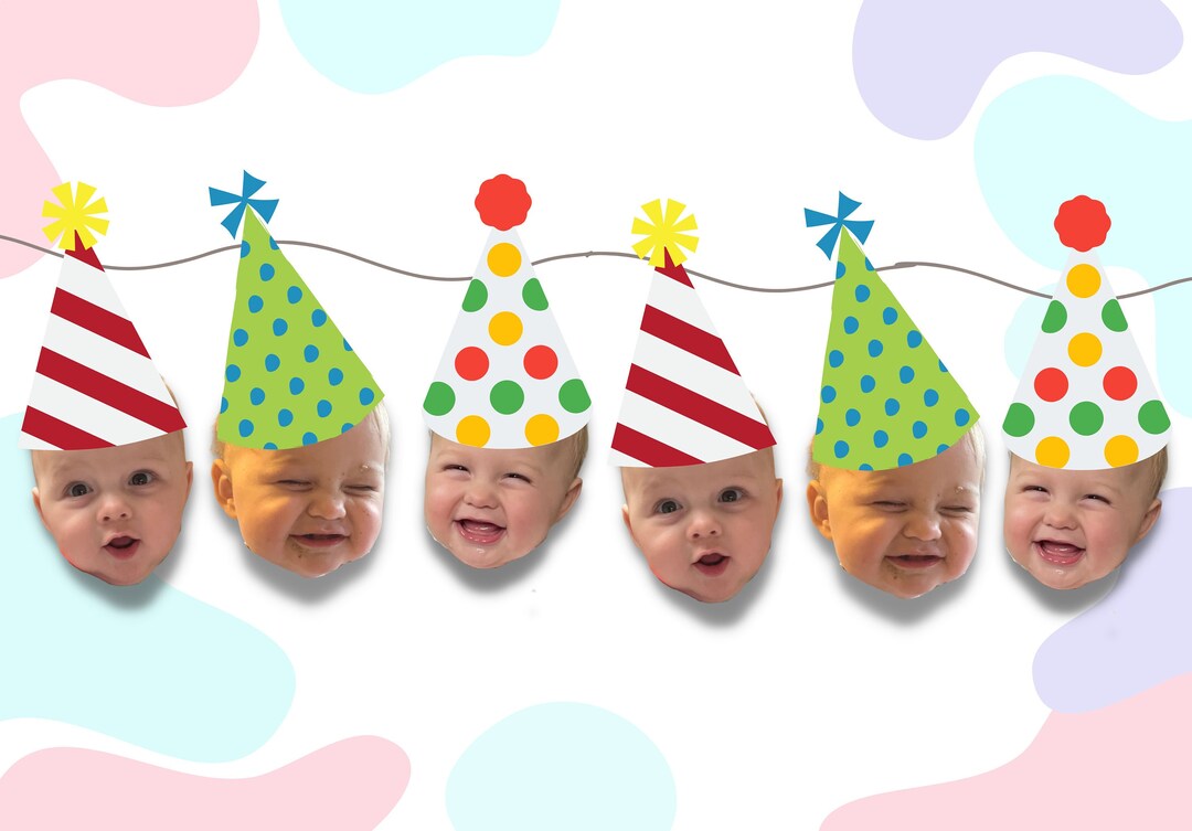 Personalised Face Banner, Happy Heads Birthday Banner, Face Bunting ...