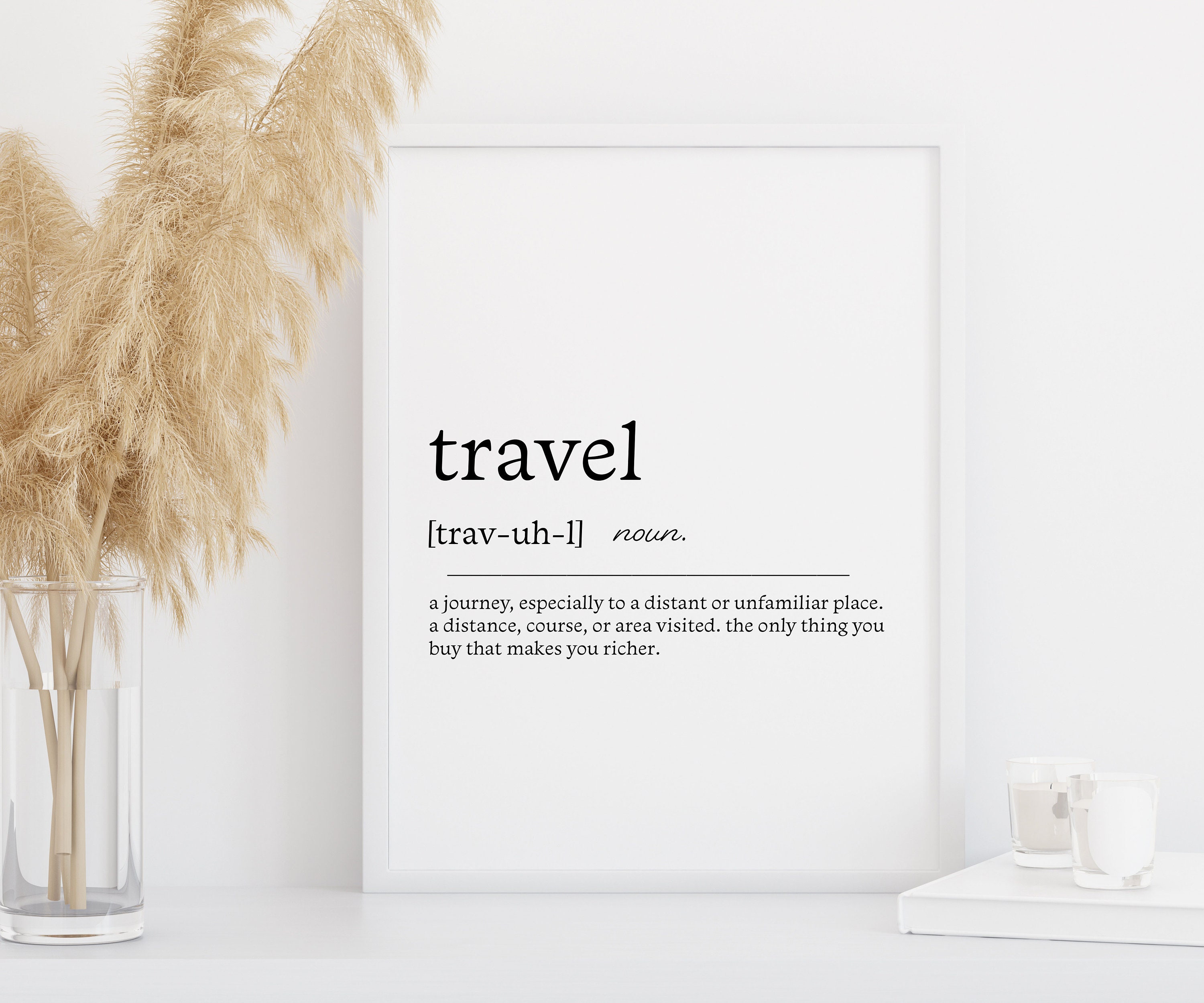 Travel Definition Print| Framed Print | Wall Art | Quote Print| Wall ...