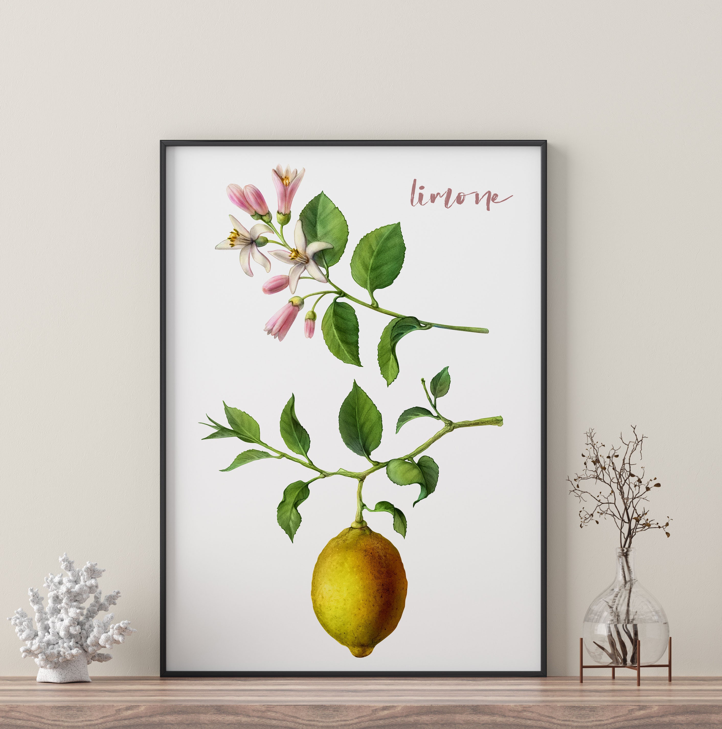 Lemon Tree Print | Framed Prints | Lemon Branch | Flowers | Botanical ...