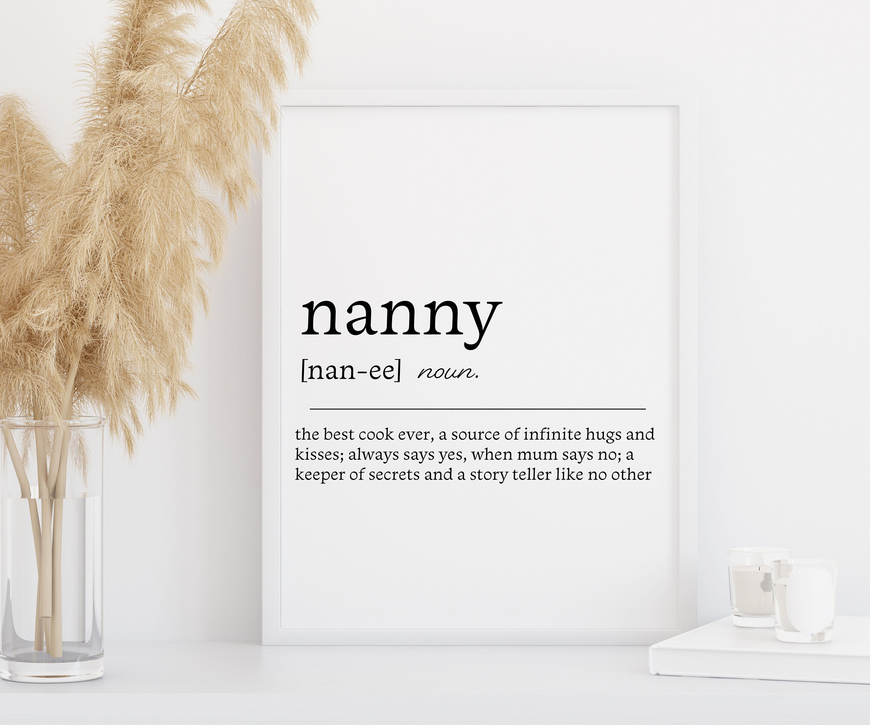 Nanny Noun Print Framed Print Nanny Print Definition | Etsy
