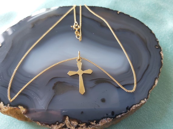 Vintage 9ct Gold Cross 1970's - Gem