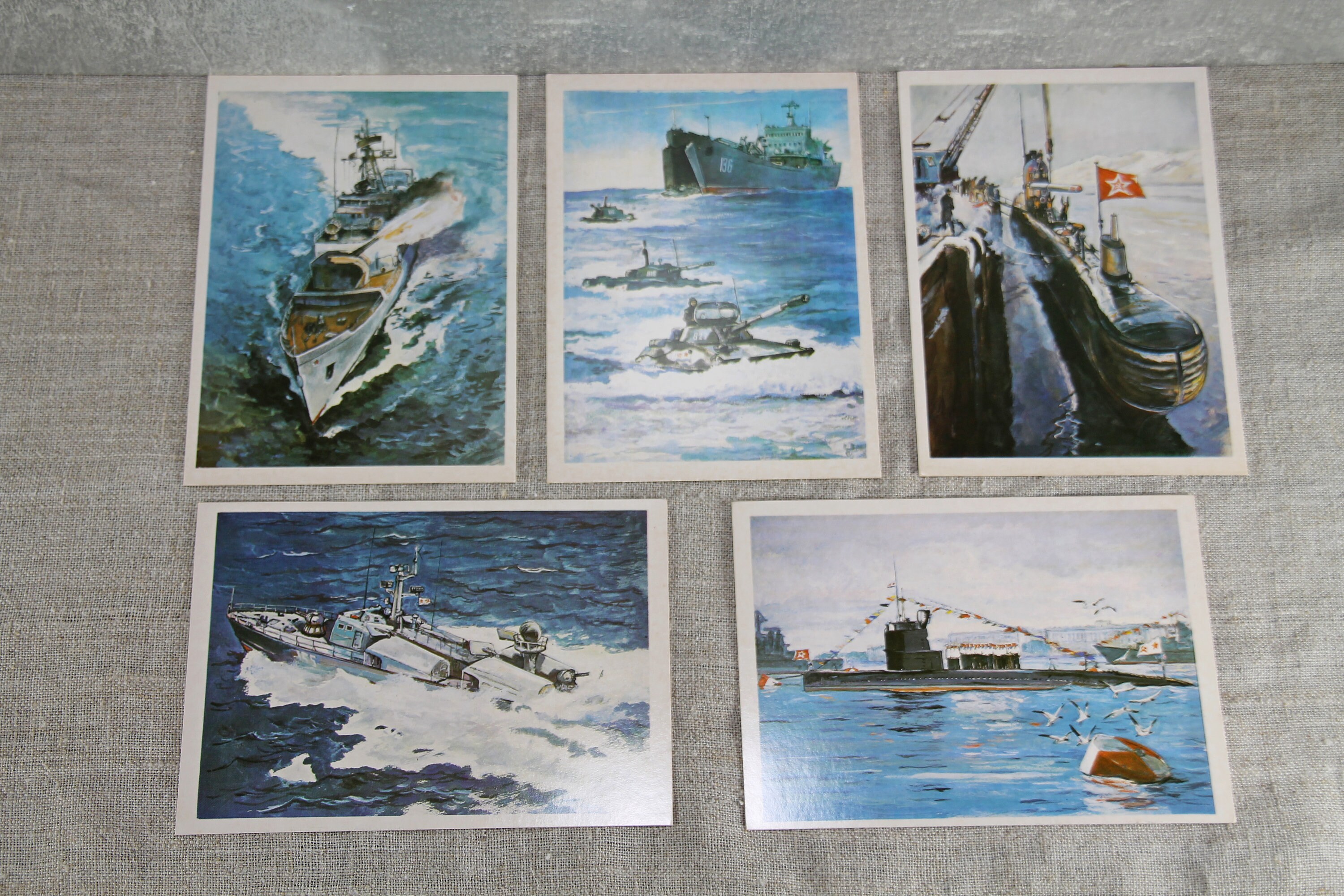 Postcards Depicting Soviet Ships. Navy Submarines and Ships - Etsy