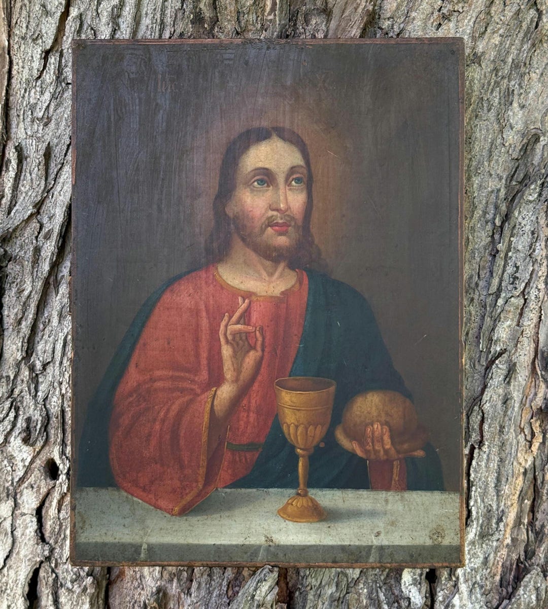 Antique Large Orthodox Icon Jesus Savior, Jesus Christ. Rare Wooden ...