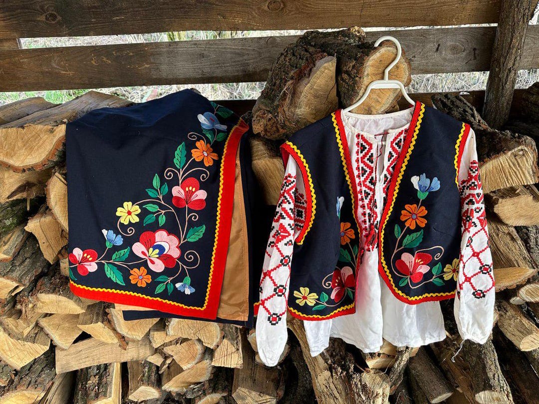 Old Vintage Concert Costume Made of Wool. Slavic Dress With Patterns ...