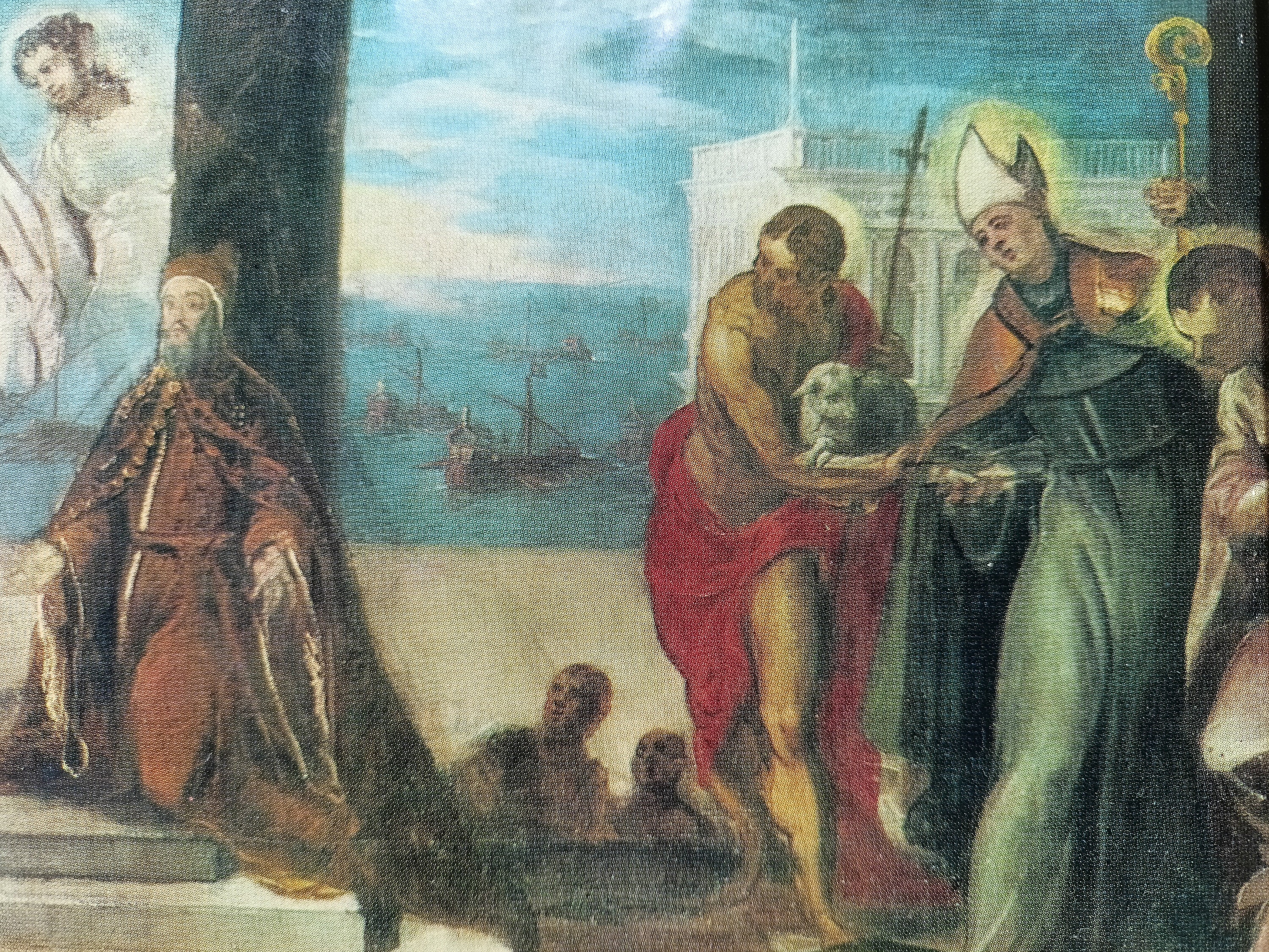 Vintage Print Picture of Saints and Angels, Print on Paper in Wooden ...