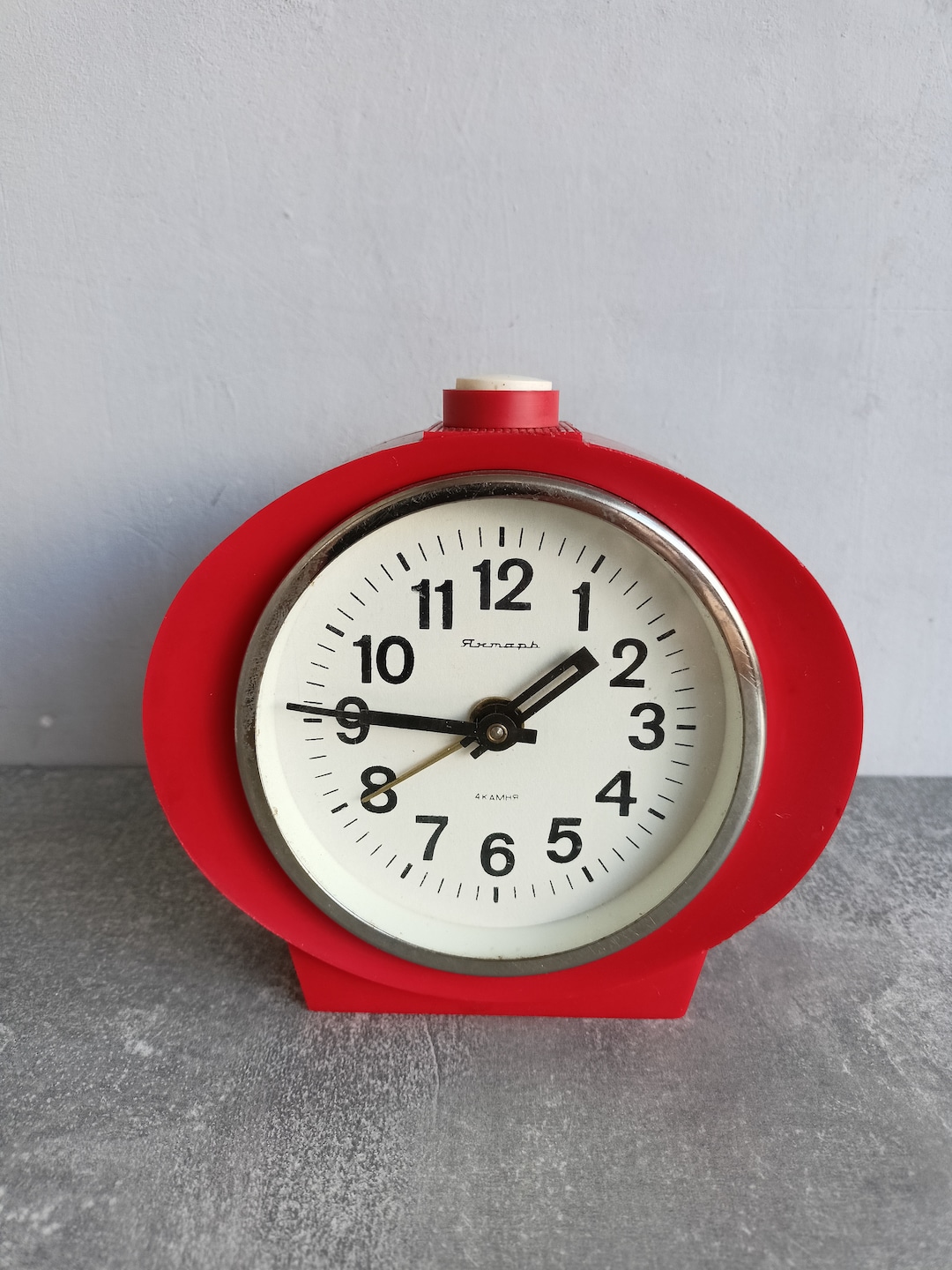 Vintage Red Alarm Clock Jantar. Soviet Working Clock, High Quality ...