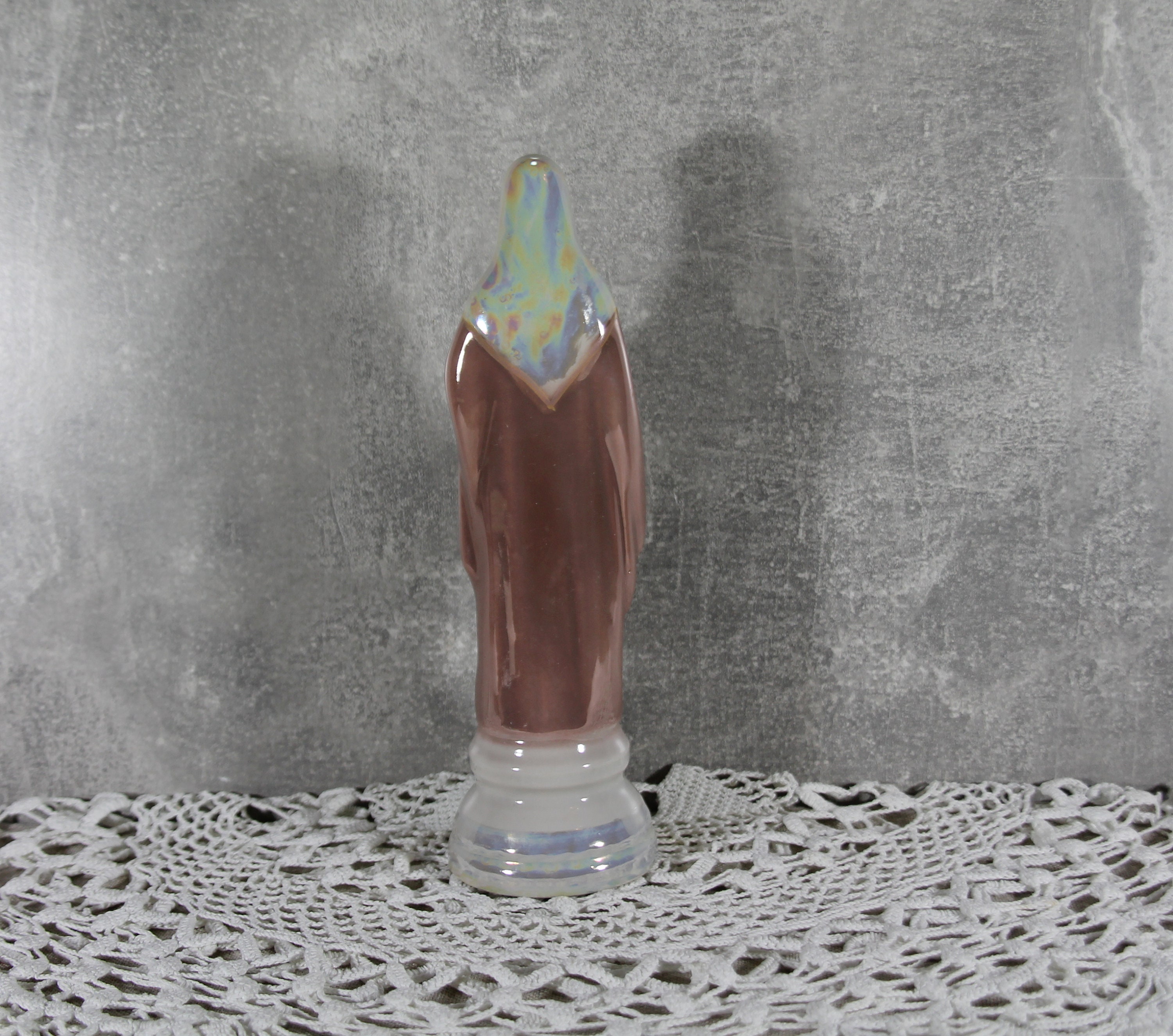 Antique Figurine, Madonna Virgin Mary. Glazed Porcelain, White, Powder ...