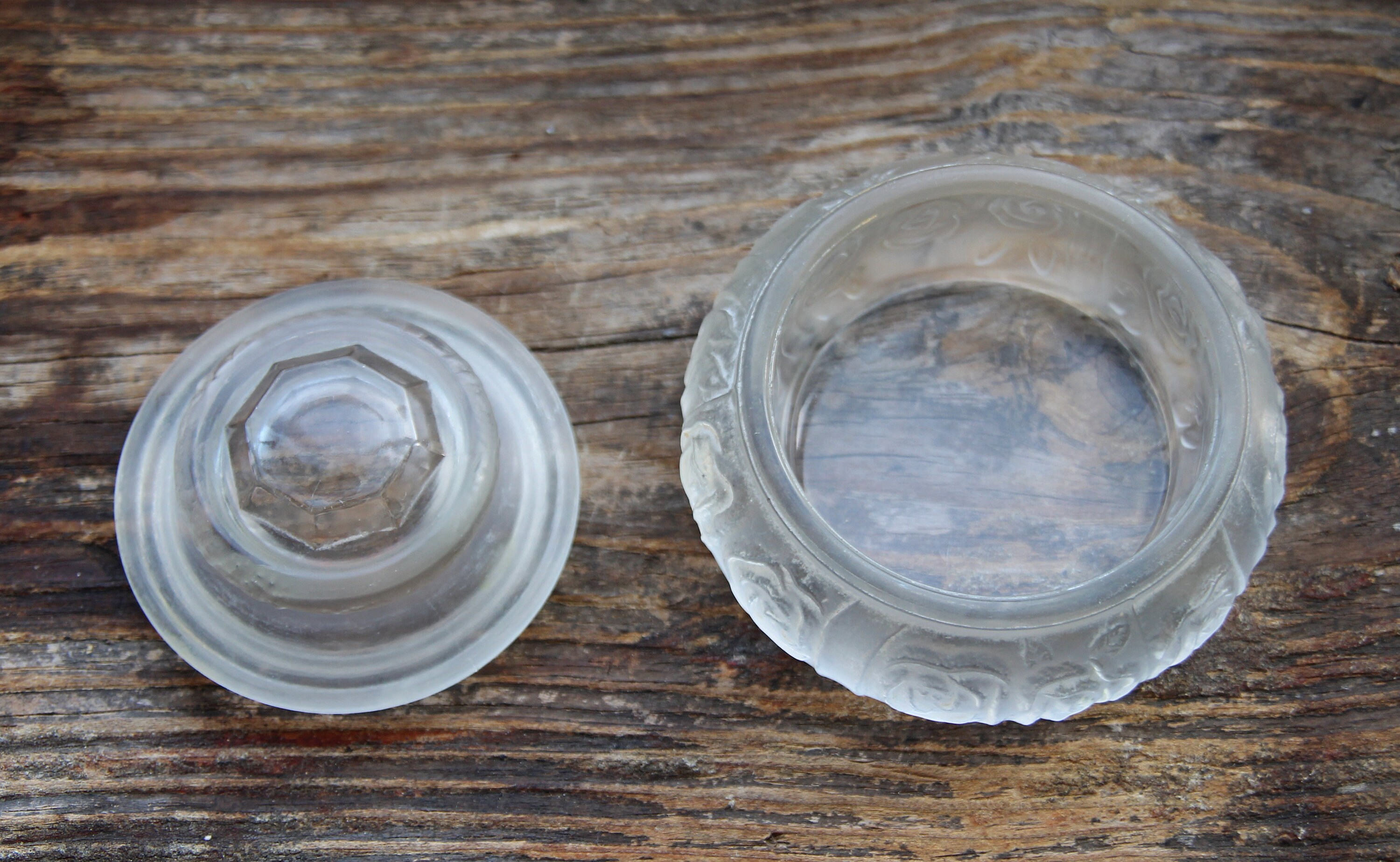 Vintage Glass Powder Box. Powder Box Rose. Entourage Powder - Etsy