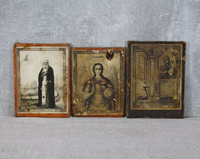 Antique Orthodox Icons Saints and Angels.printing on Paper Mother of ...