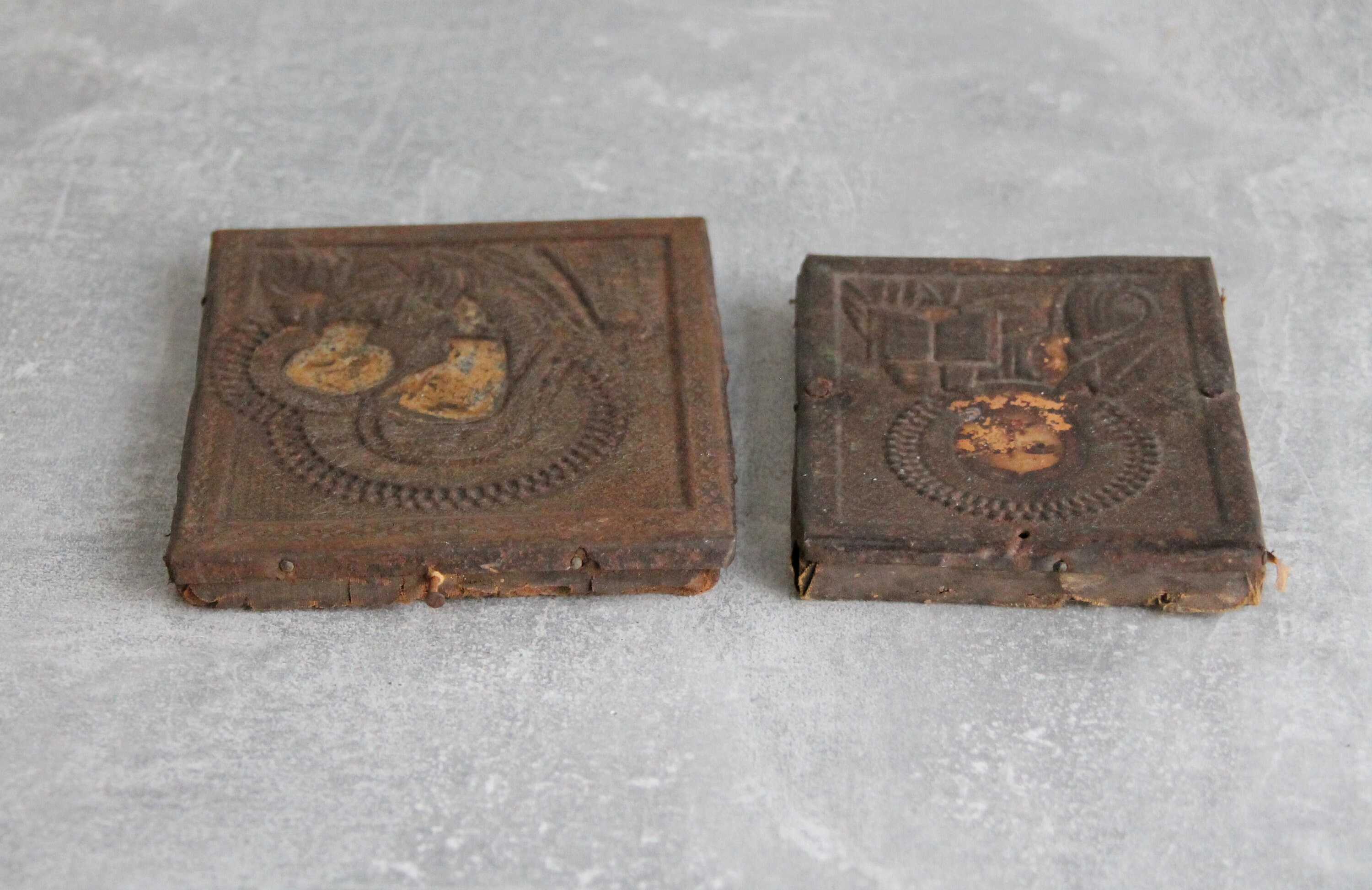 Antique Orthodox Icons Depicting Saints and Angels. Set of Tin Icons of ...