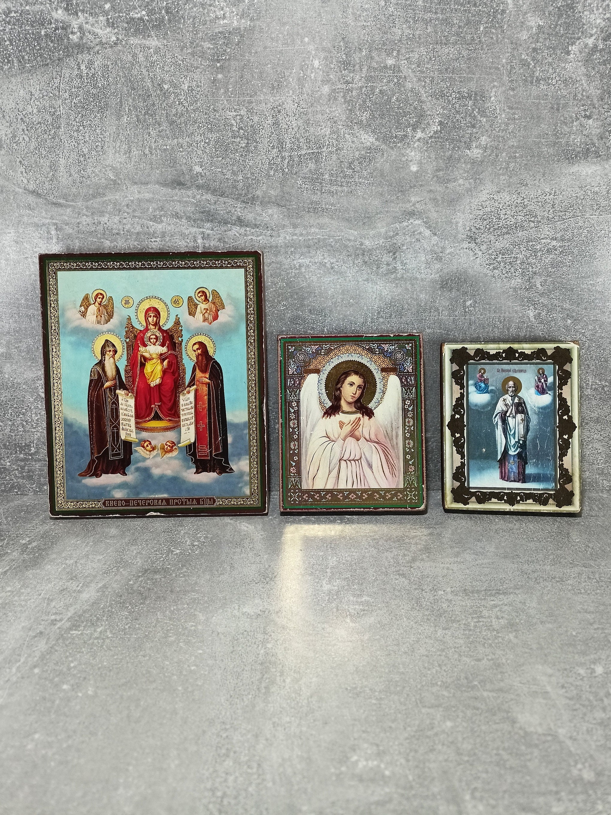Modern Set Orthodox Icons of Saints and Angels. Print on Paper unexpected Joy Archangel, Jesus ...