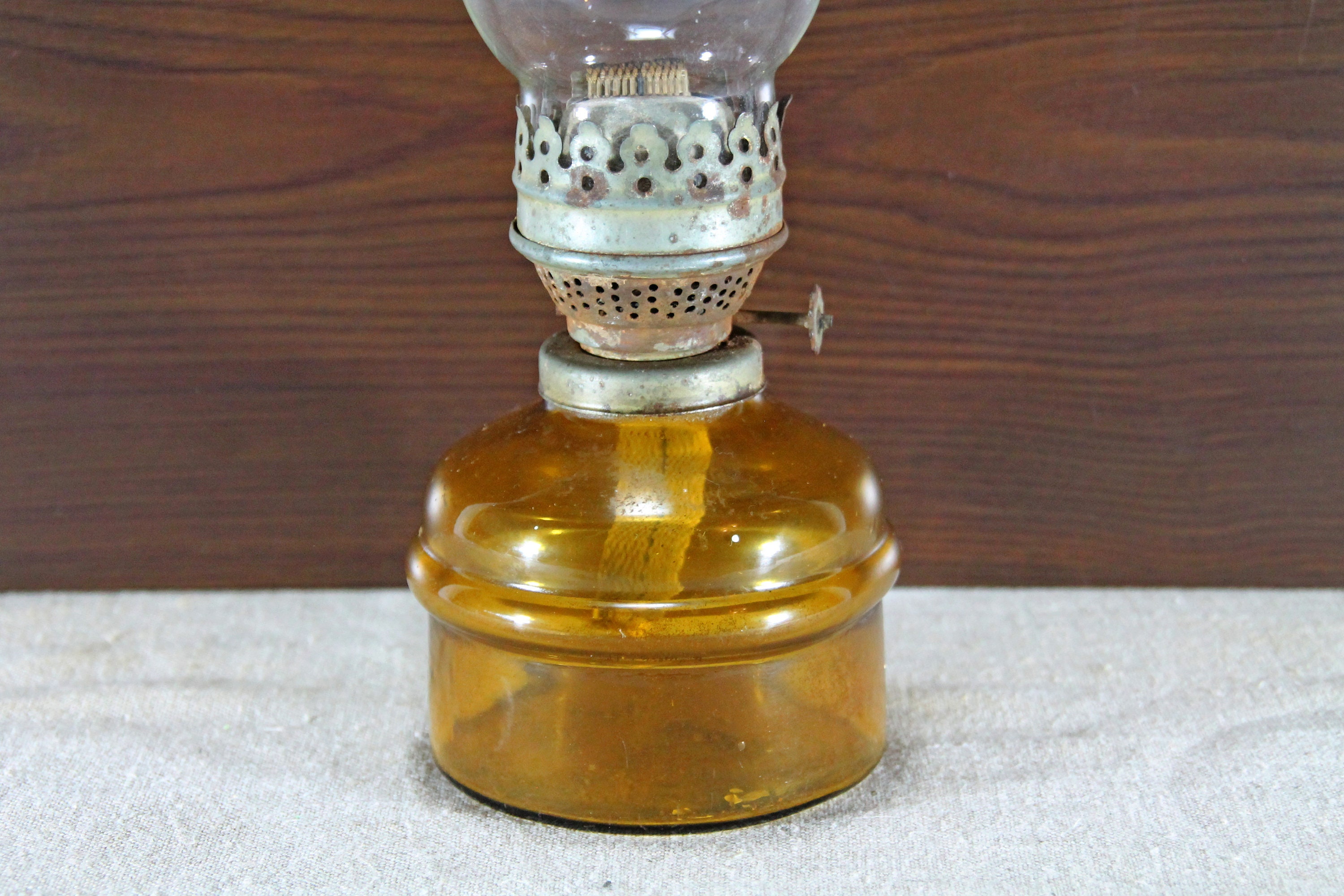 Vintage Primitive Oil Lamp, Kerosene Pedestal Oil Lamp, Vintage Home ...