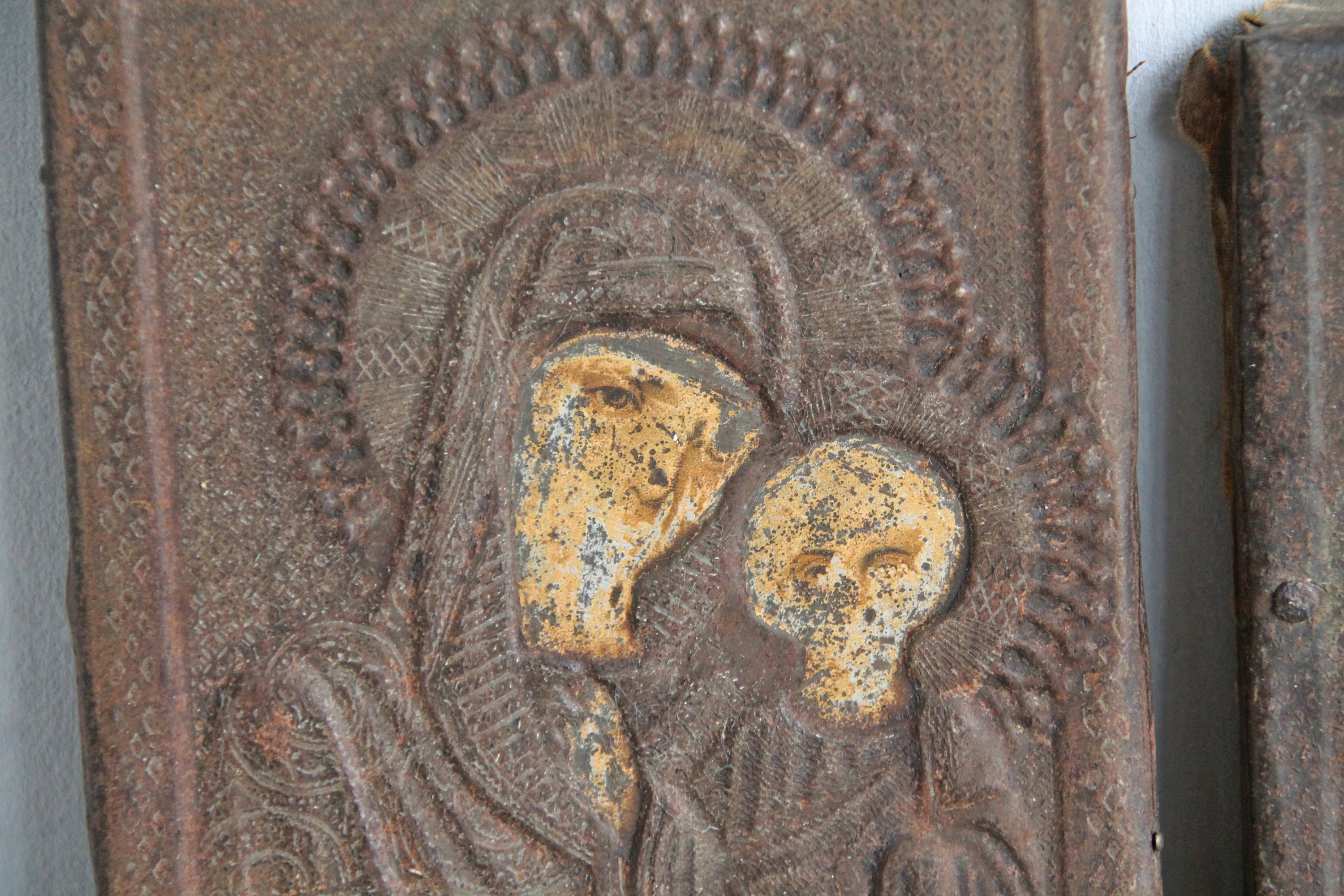 Antique Orthodox Icons Depicting Saints and Angels. Set of Tin Icons of ...