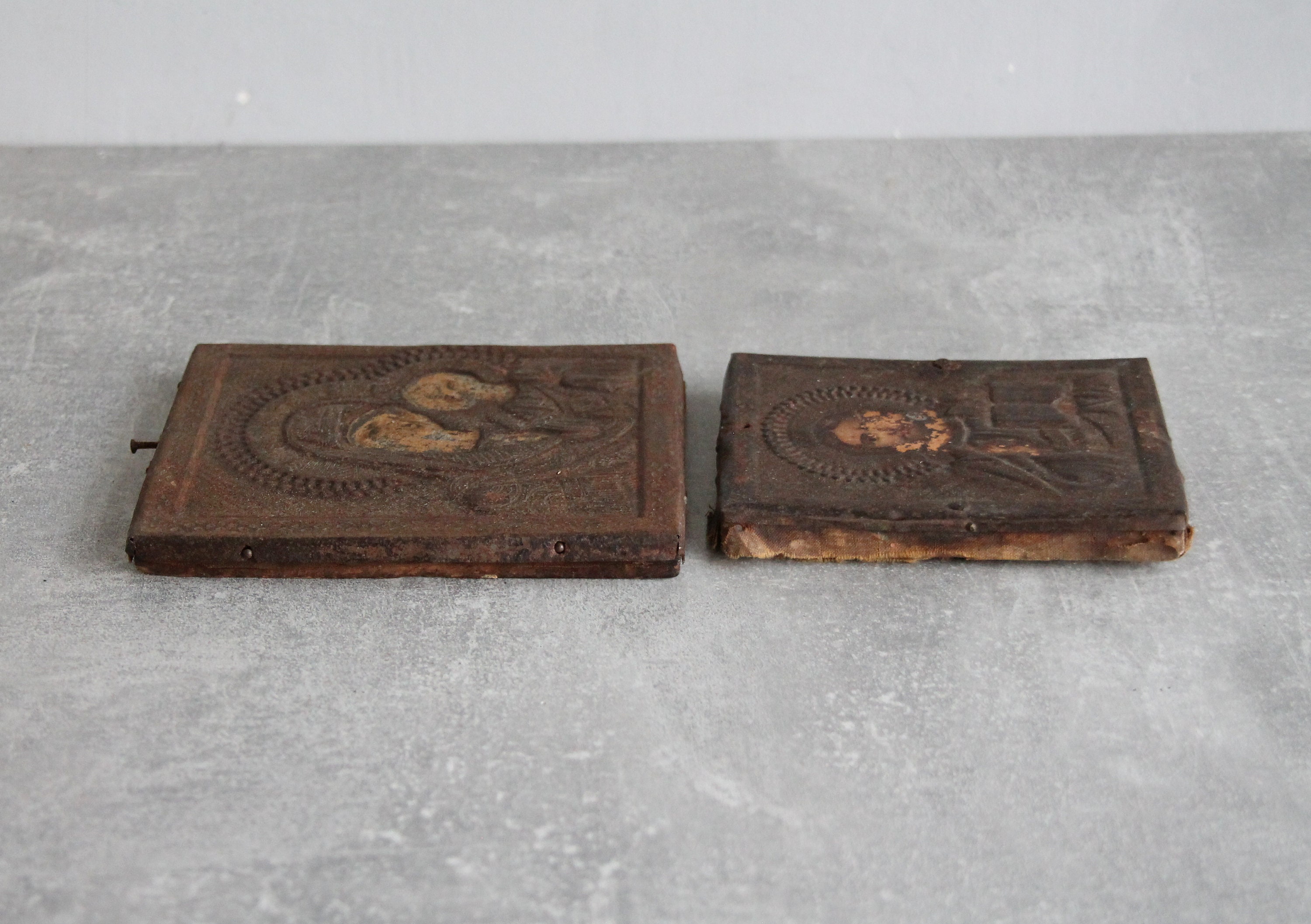Antique Orthodox Icons Depicting Saints and Angels. Set of Tin Icons of ...