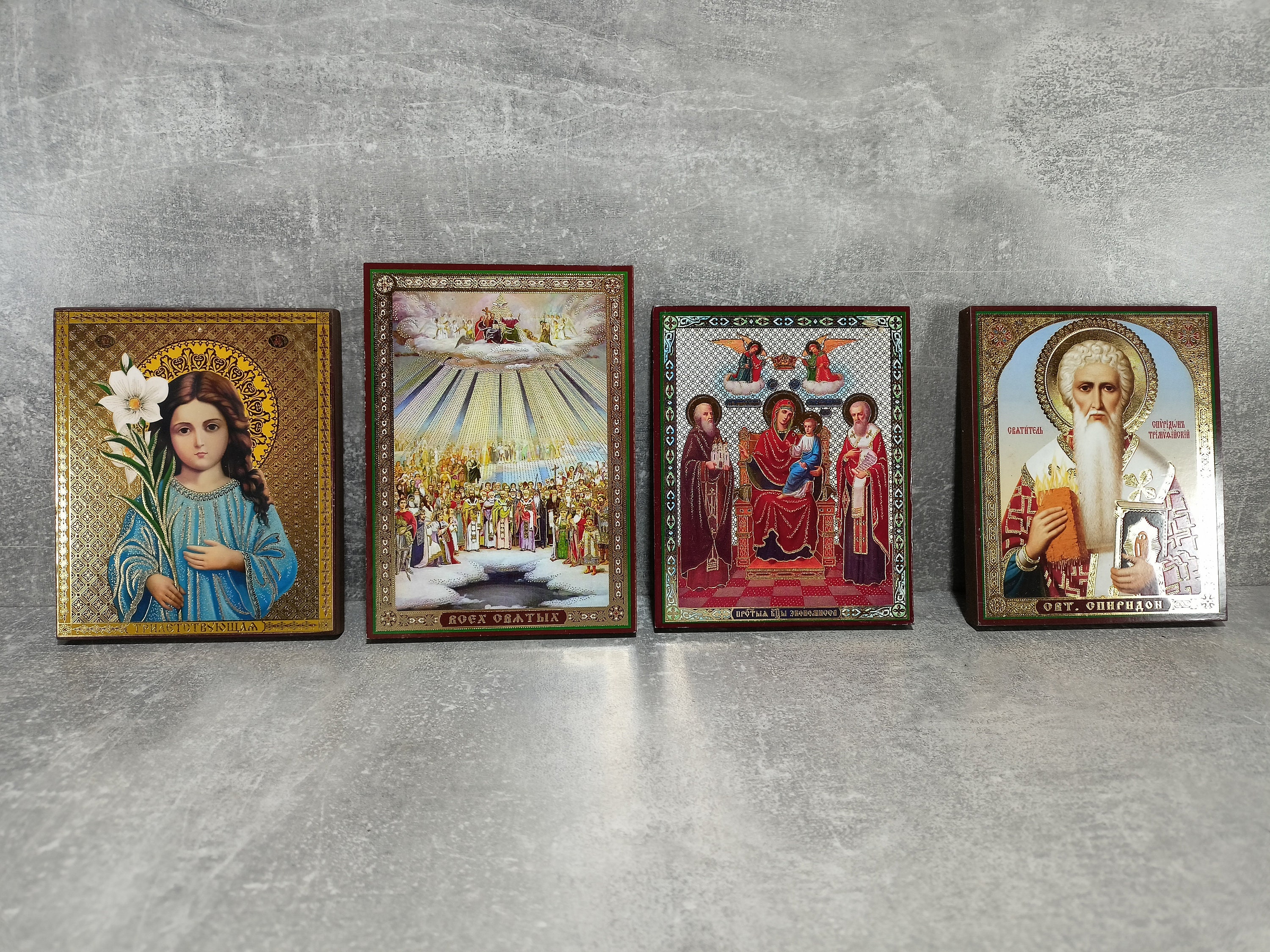 Modern Set Orthodox Icons of Saints and Angels. Print on Paper ...