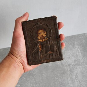 Antique Orthodox Icons Depicting Saints and Angels. Set of Tin Icons of ...