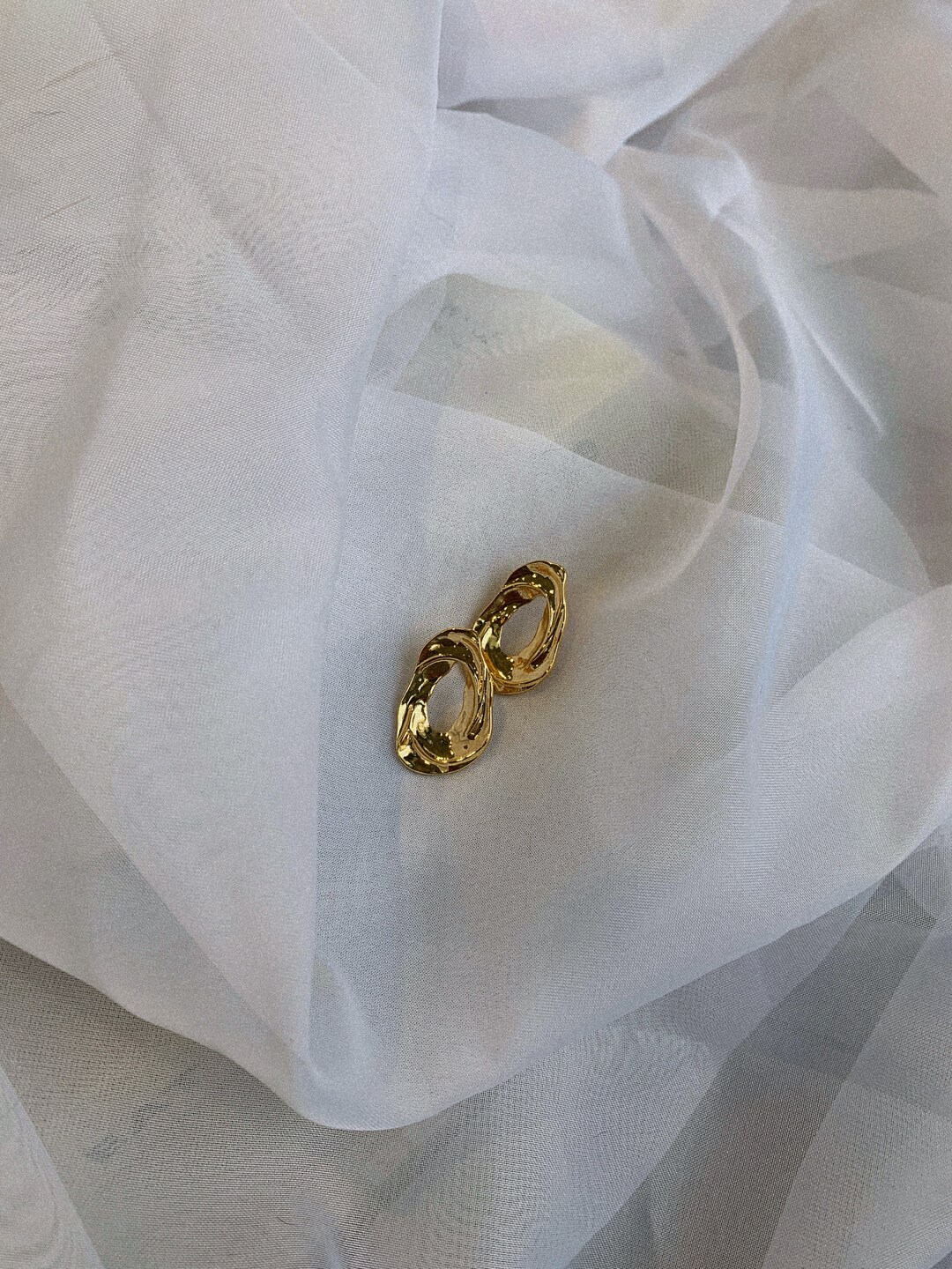 Perno de aro dorado Flat Circle - Etsy España