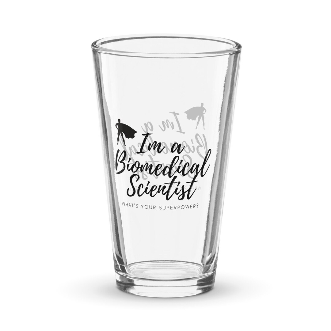 Biomedical Scientist Superhero Shaker Pint Glass Graduation Gift ...