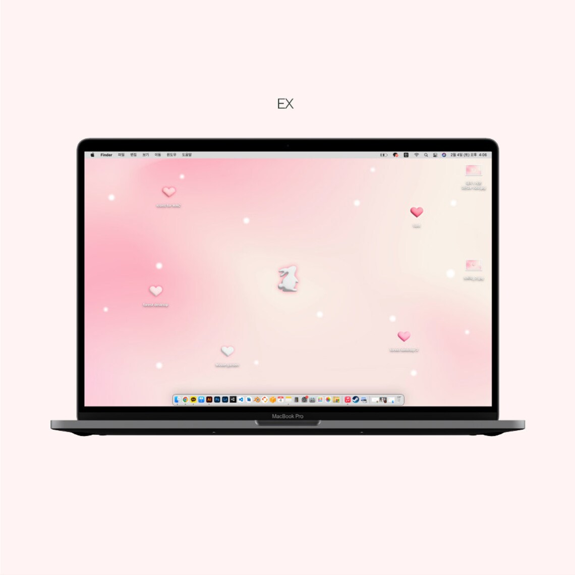 Pink Snow Bunny Desktop Wallpaper | Soft Desktop Wallpaper | Lovely ...