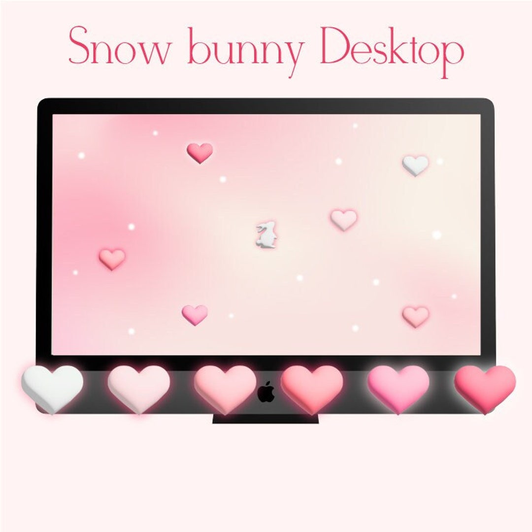 Pink Snow Bunny Desktop Wallpaper | Soft Desktop Wallpaper | Lovely ...