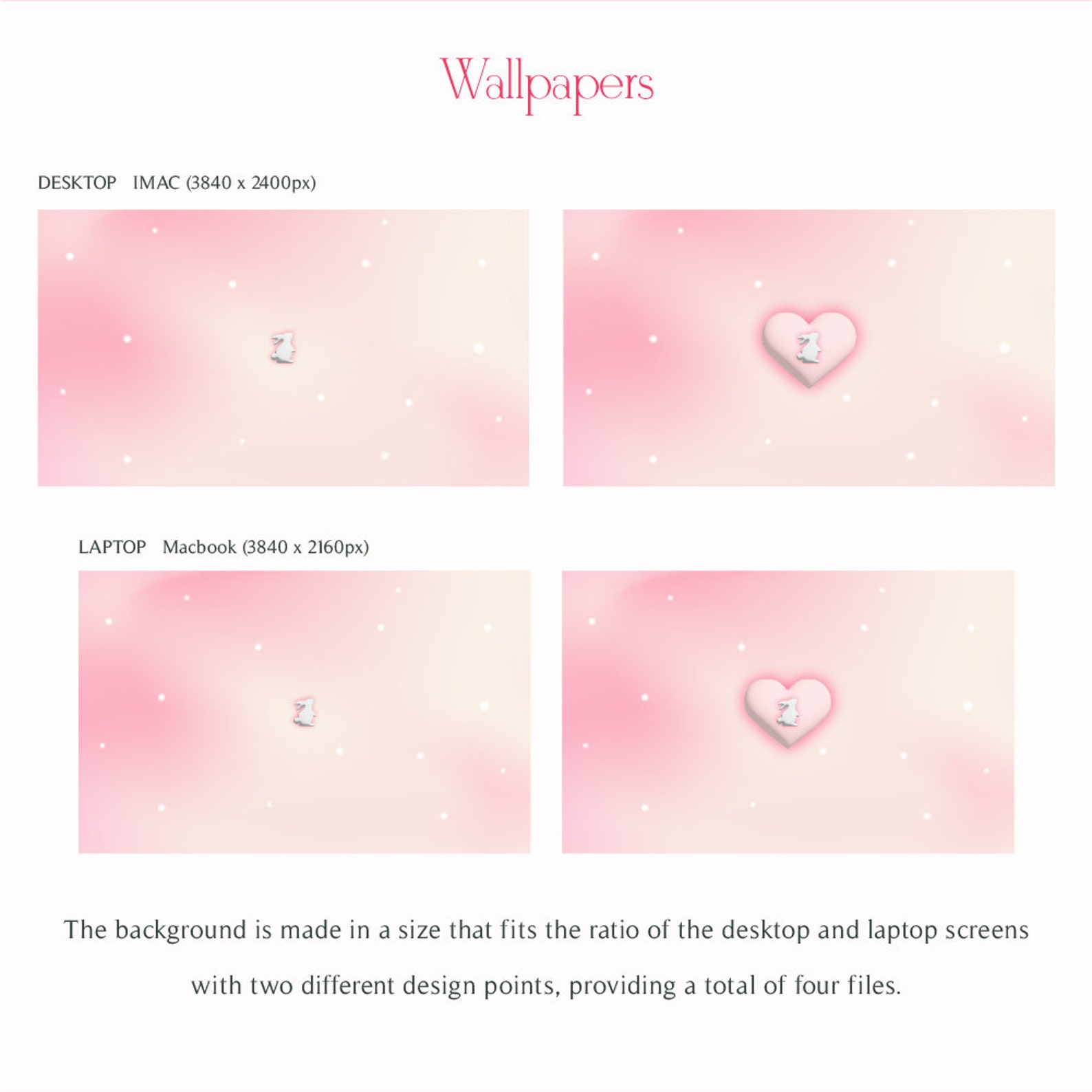 Pink Snow Bunny Desktop Wallpaper | Soft Desktop Wallpaper | Lovely ...