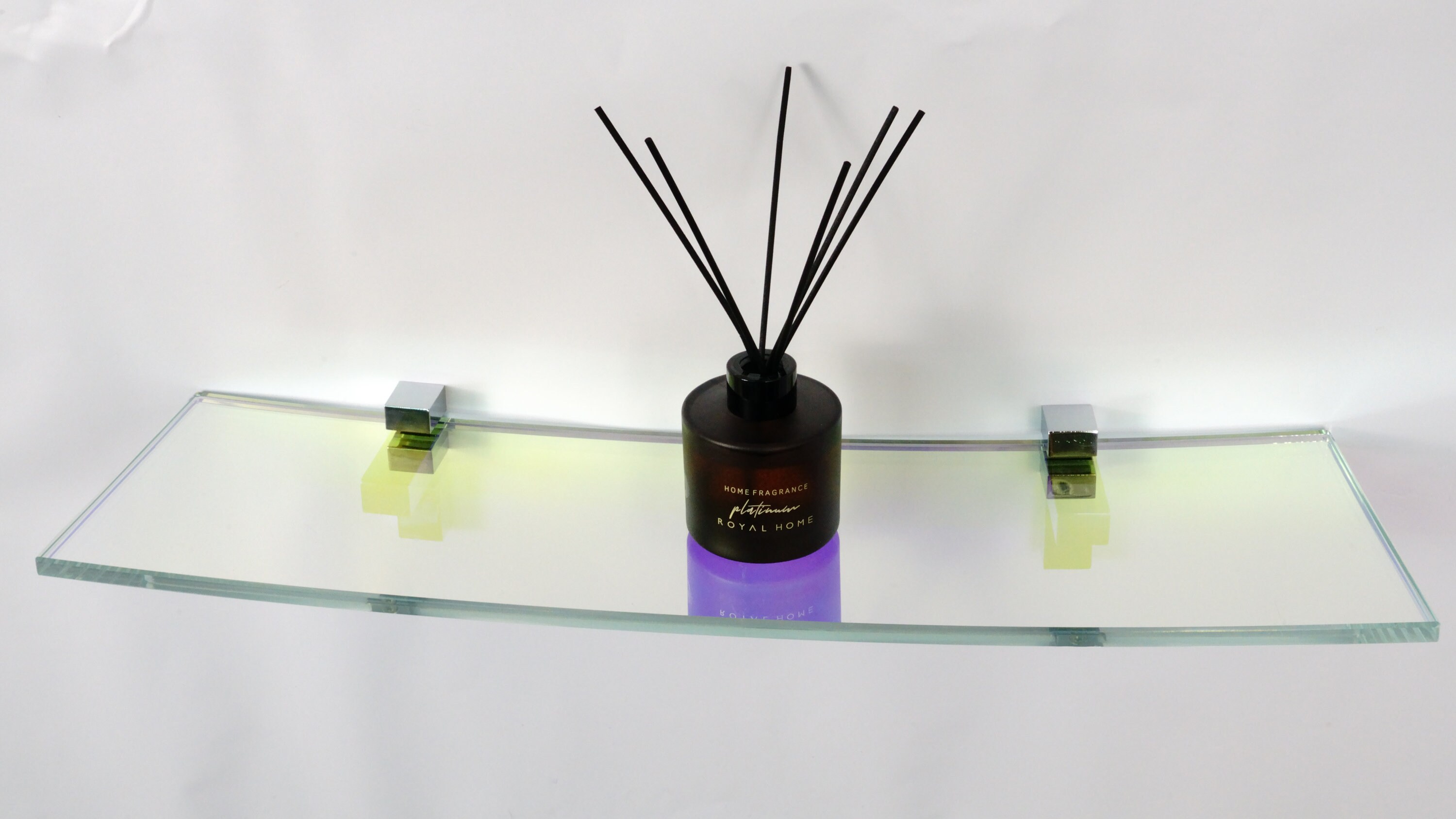 Thick Curved Clear Glass Shelves with Shelf Holder Exclusive - Etsy