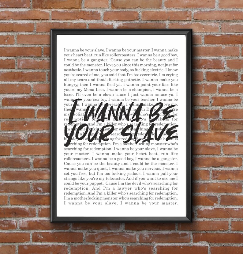 I Wanna Be Your Slave Printable Poster / Maneskin Print / - Etsy
