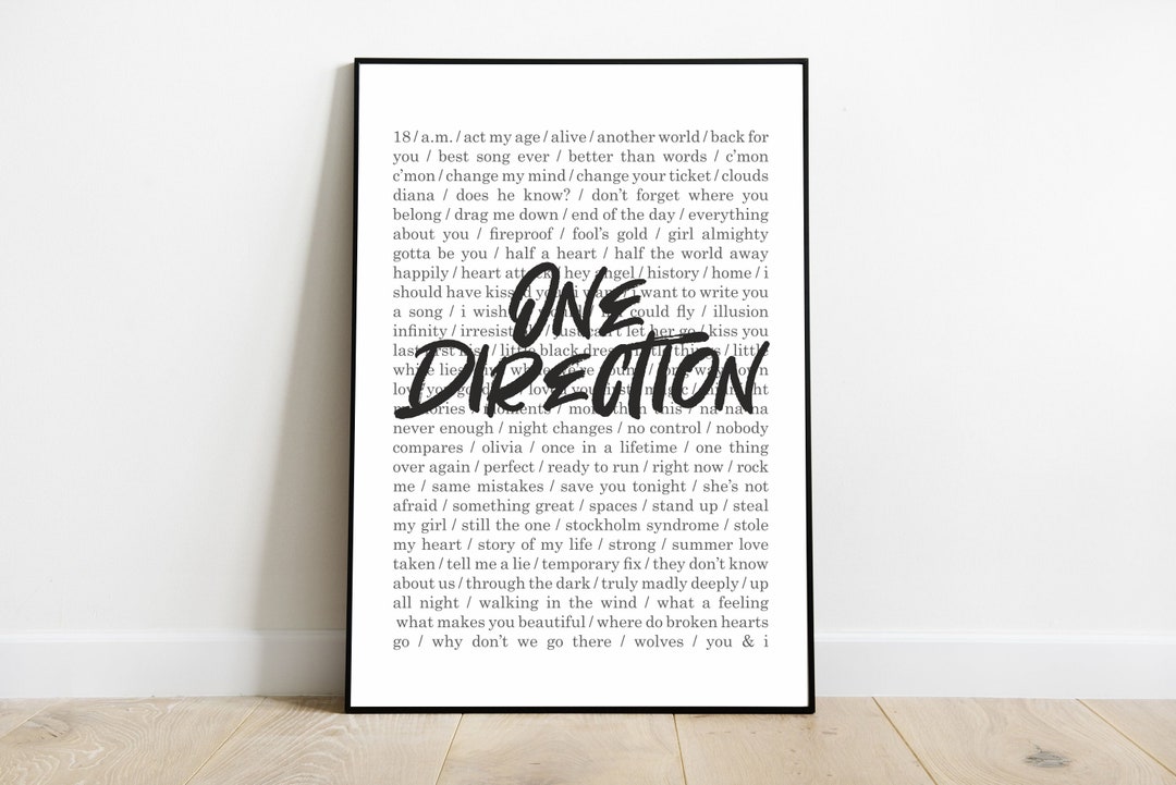 One Direction Printable Poster / One Direction Songs / One - Etsy