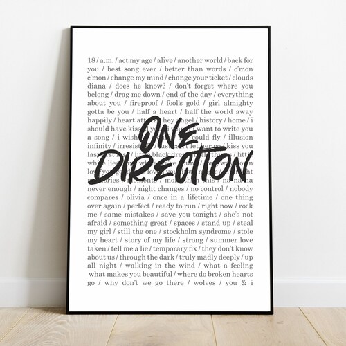One Direction Printable Poster / One Direction Songs / One - Etsy