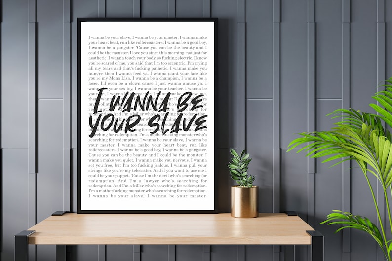 I Wanna Be Your Slave Printable Poster / Maneskin Print / - Etsy