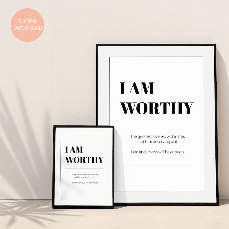 Black and White Quote, Affirmation Quote Poster, Positive Affirmation ...