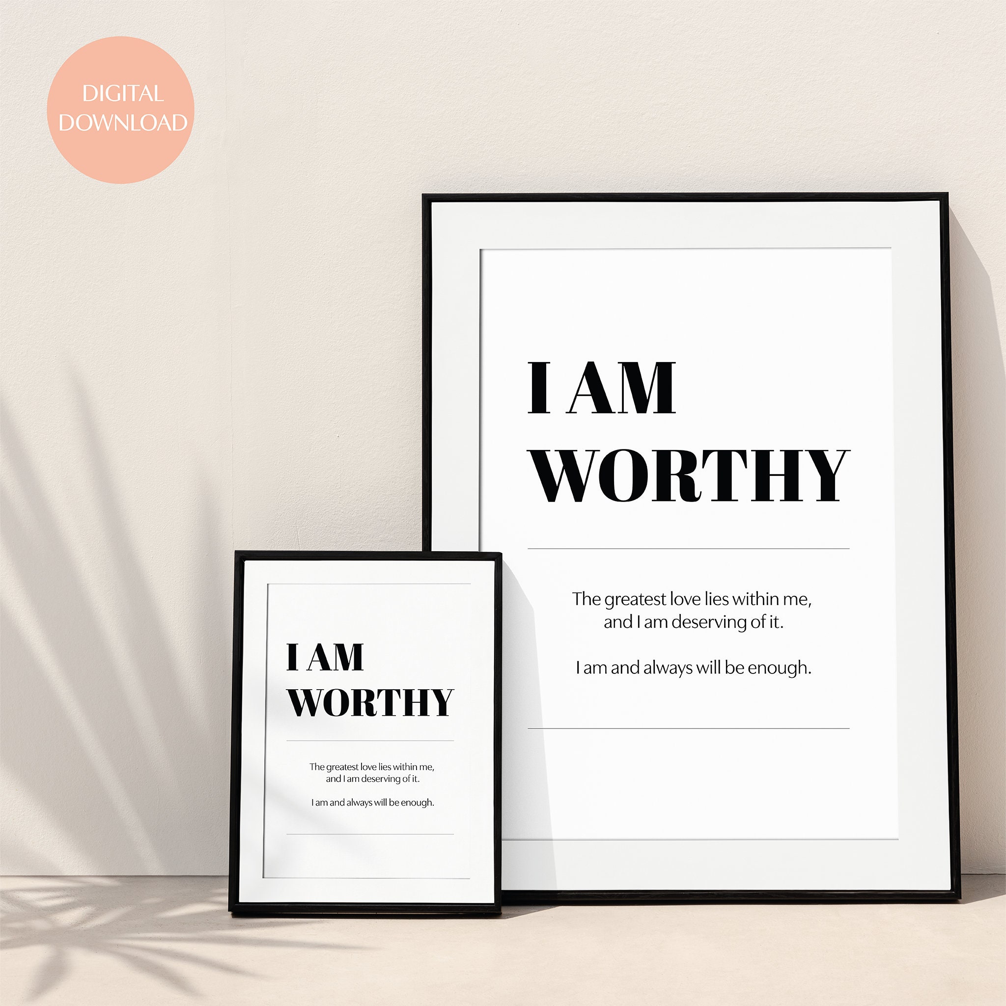 Black and White Quote, Affirmation Quote Poster, Positive Affirmation ...