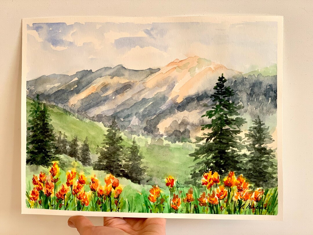 Colorado Painting Rocky Mountain Art Ouray Watercolor Painting ...