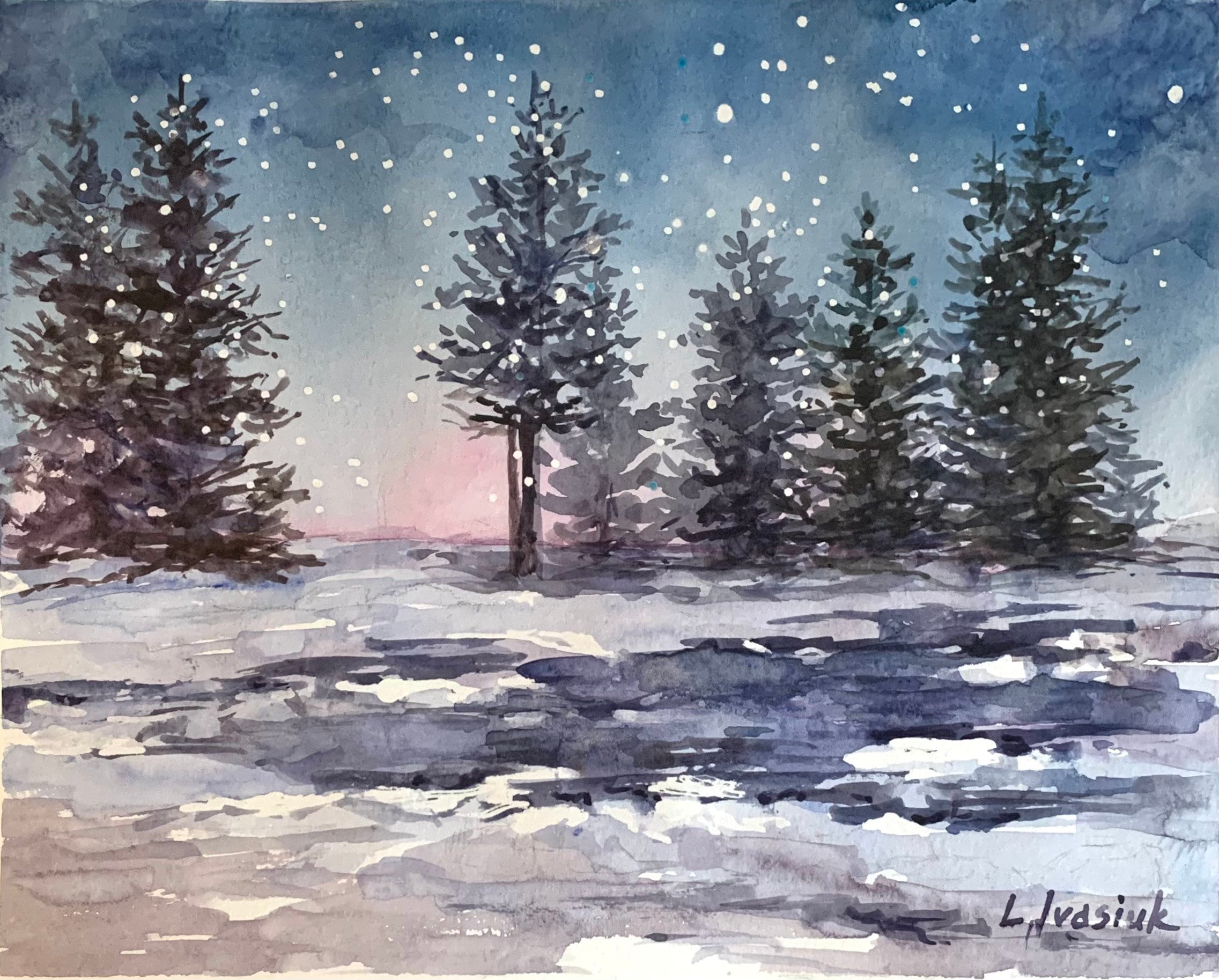 Abstract Winter Landscape Paintings