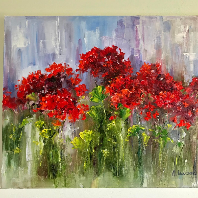 Geranium Painting - Etsy