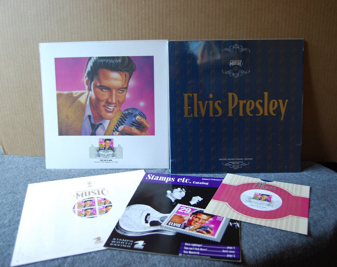 Vintage 1993 Elvis Stamp Commemorative Collection! - Etsy
