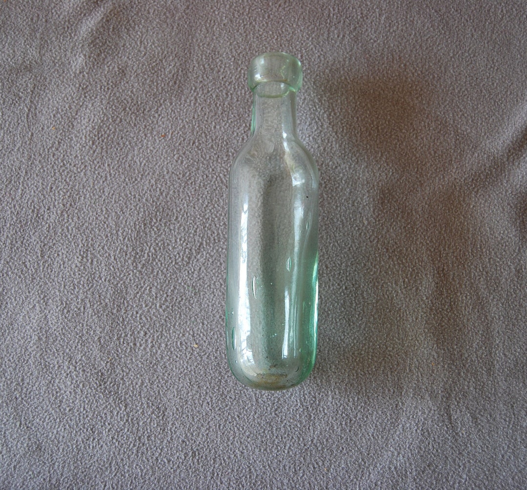 Vintage Torpedo Bottle, Green Round Bottom Bottle, Soda Bottle, Decor ...