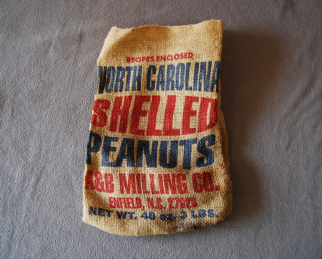 North Carolina Shelled Peanuts Burlap Peanut Bag, Burlap Sack ...