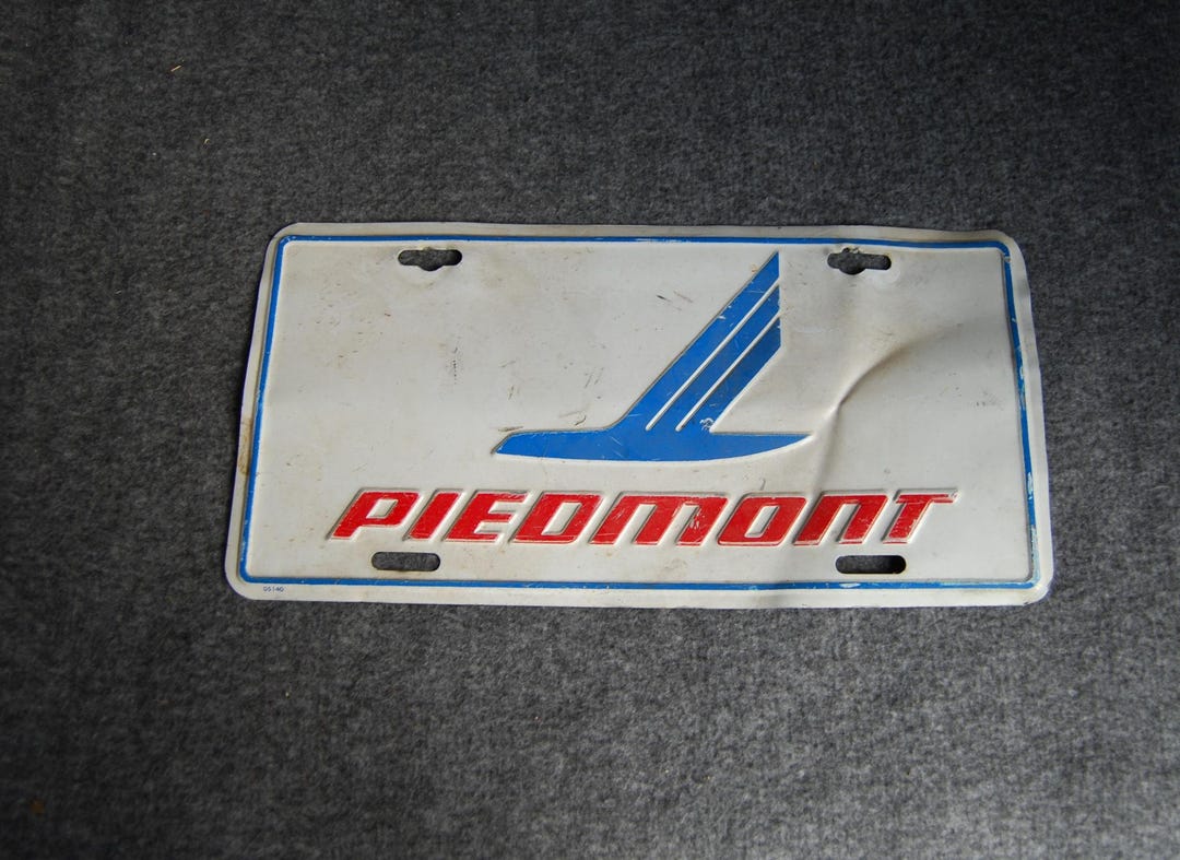 Original 1980's Piedmont Airline License Plate Tag, Speedbird ...