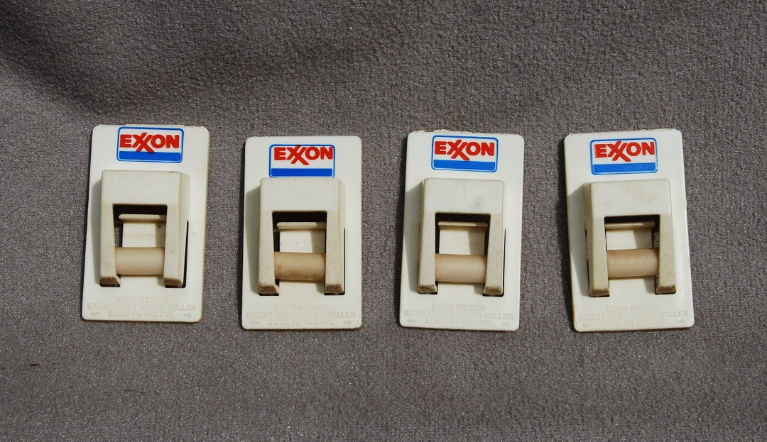 Vintage Exxon Memo Holder, Note Holder, Credit Card Holder, Collectible ...