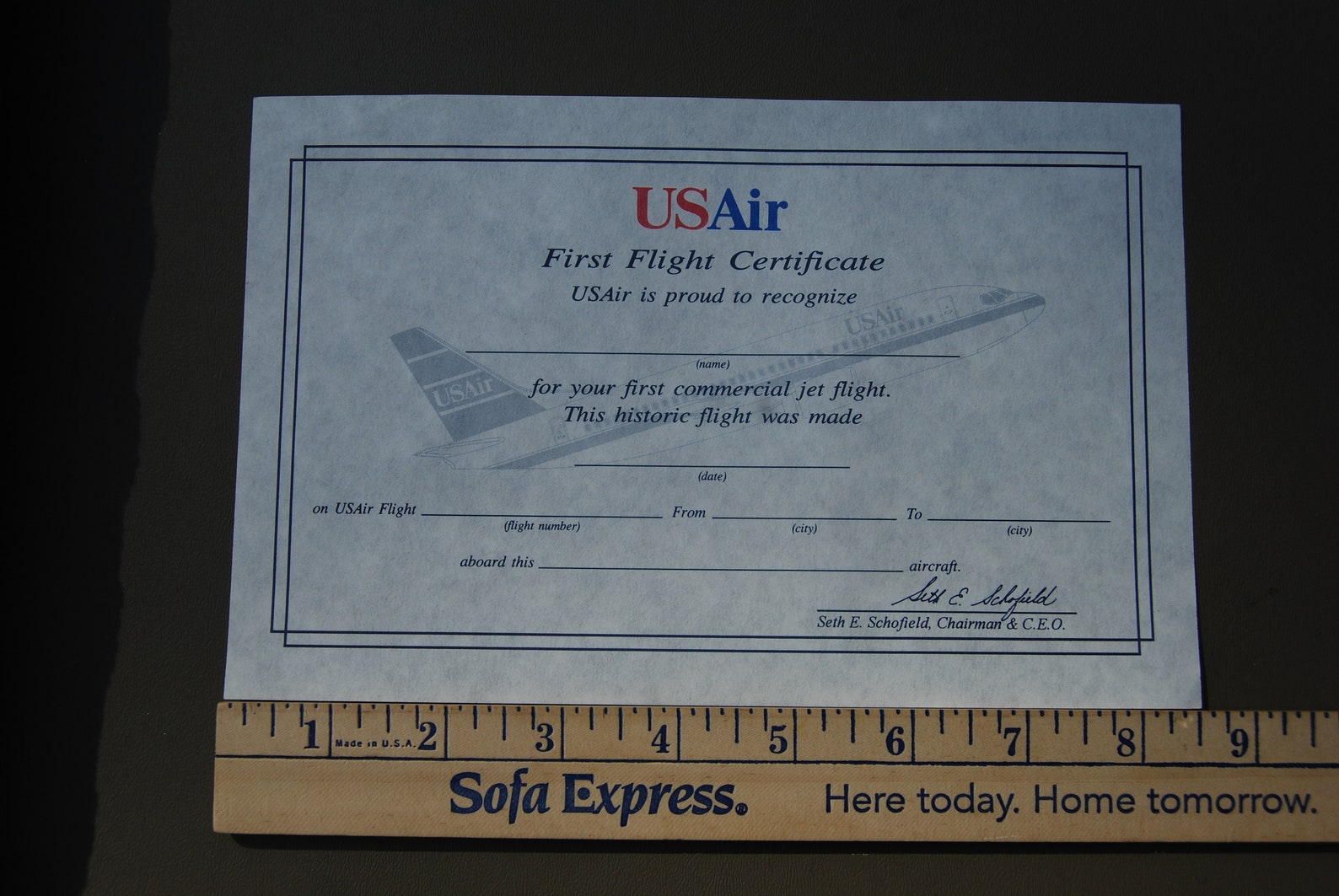 Usair First Flight Certificate, Airline Memorabilia, Collectable - Etsy