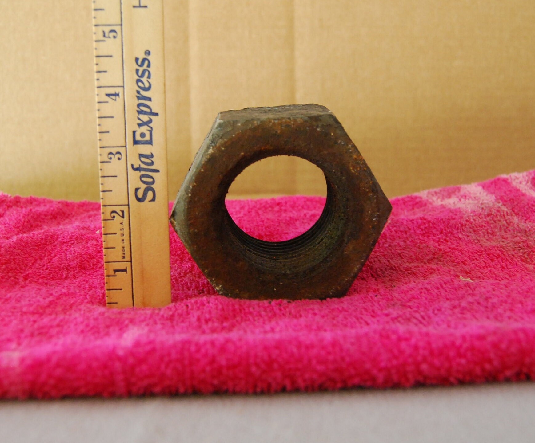4 Inch Hex Nut, Bridge Nut, Metal, Industrial, Salvage, Shop Decor ...