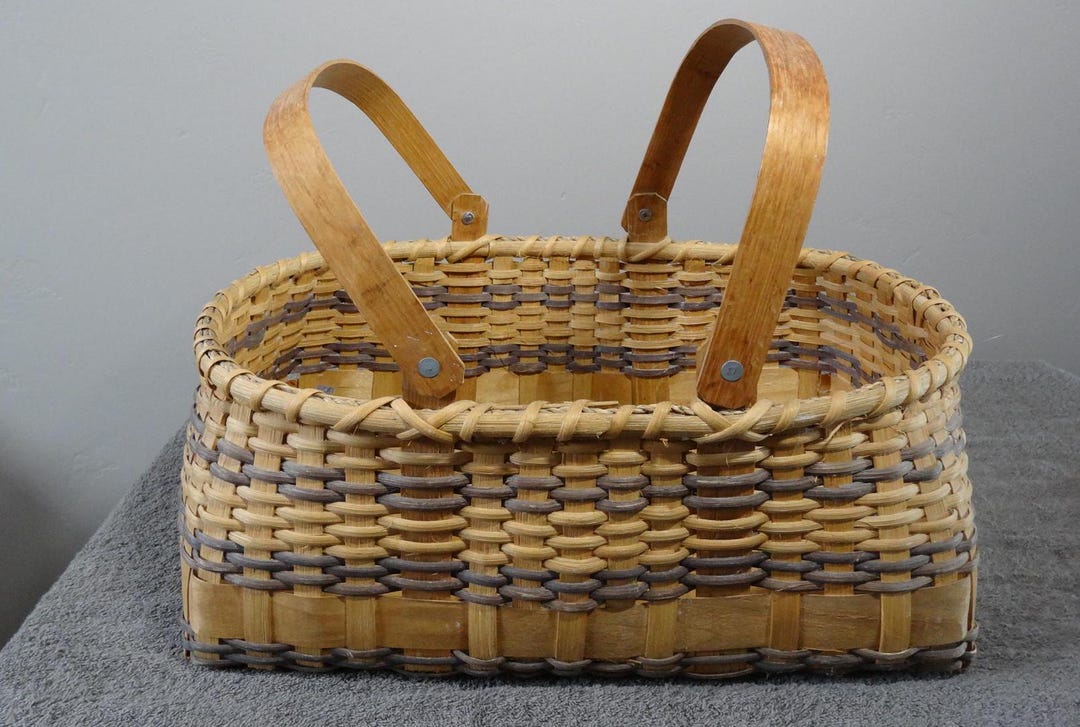 Vintage Handmade Basket With Moving Handles! Gathering Basket ...