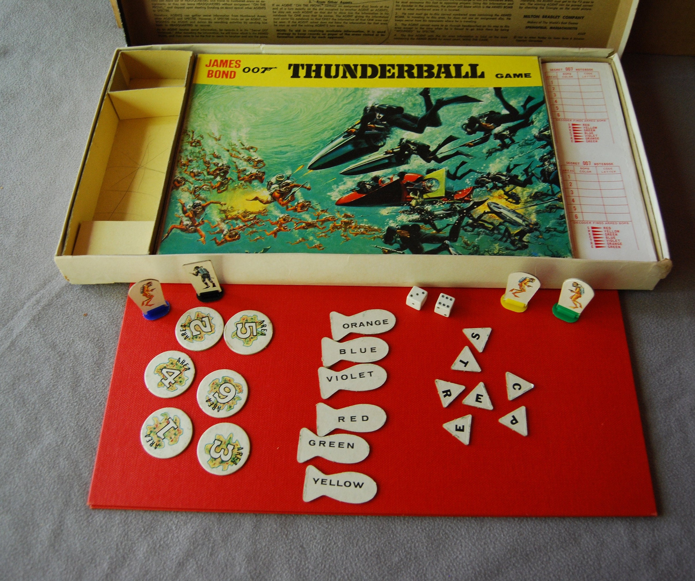 1965 Thunderball Game, James Bond 007, Milton Bradley, Board Game, Toy ...