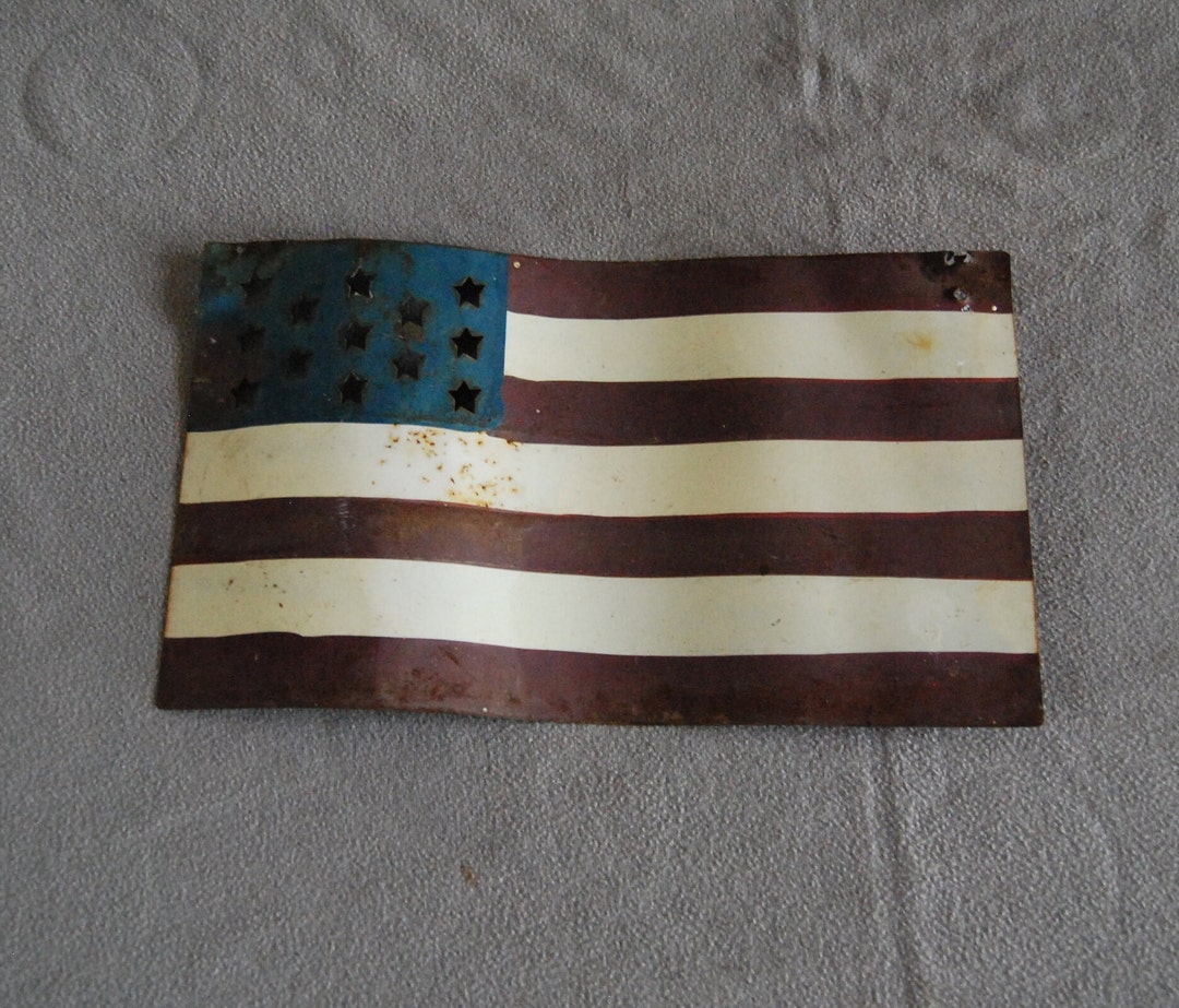 Rusty Crusty Metal Flag, Garden Decor! Yard Art! Farmhouse Decor! - Etsy