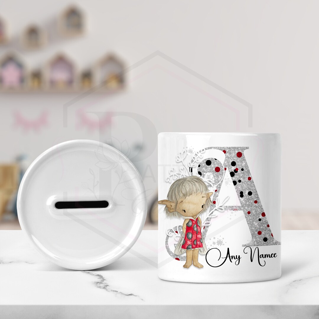 Personalised Money Pot Money Box Ladybug Initial Money Box Saving Fund ...